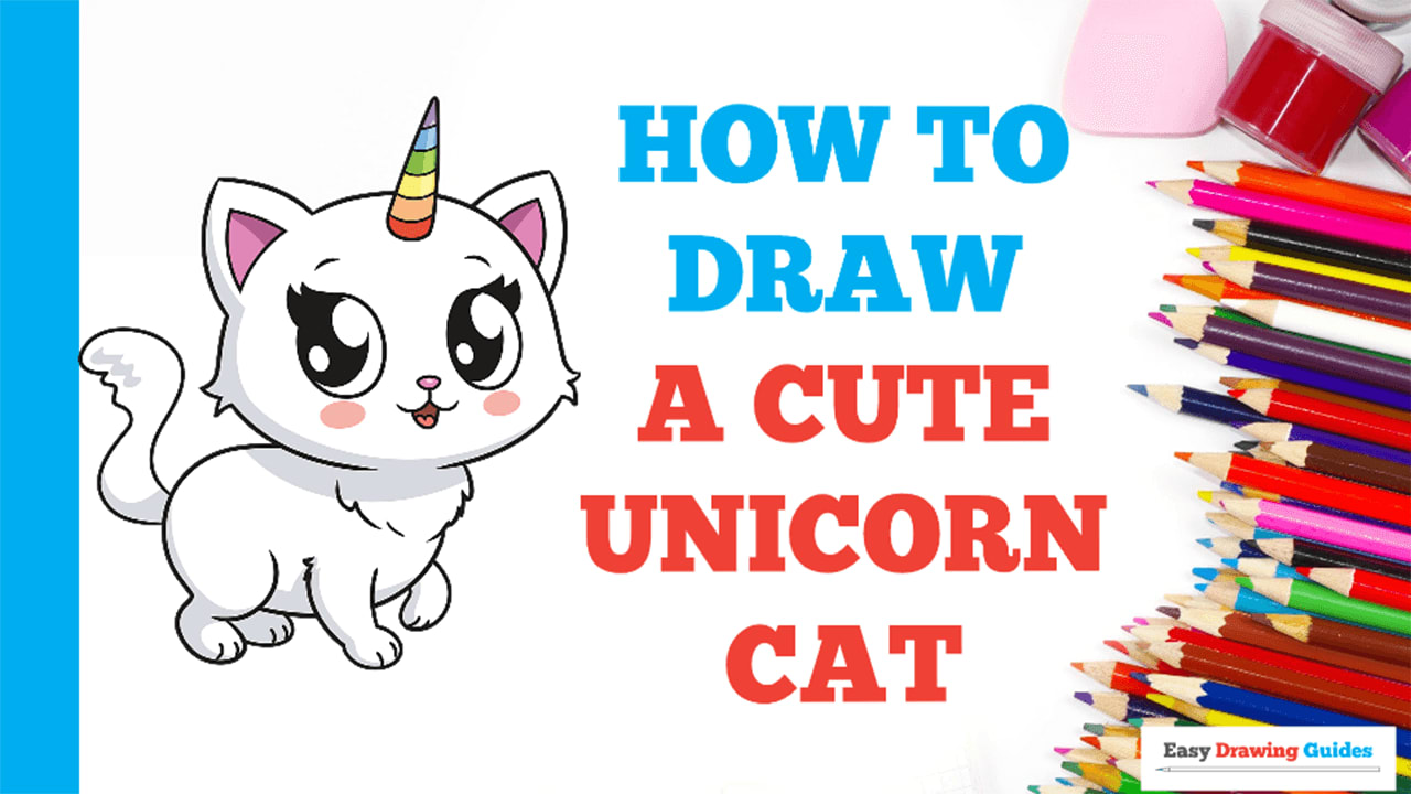how to draw a unicorn cat easy