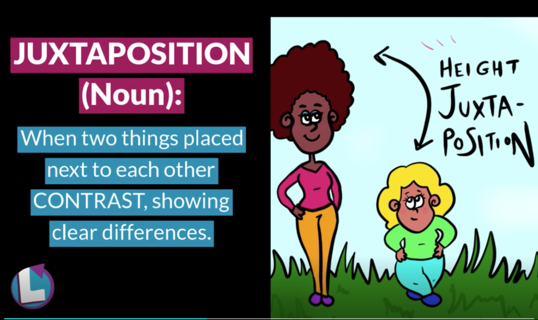 juxtaposition examples simple