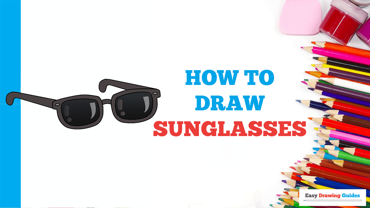 how to draw sunglasses easy