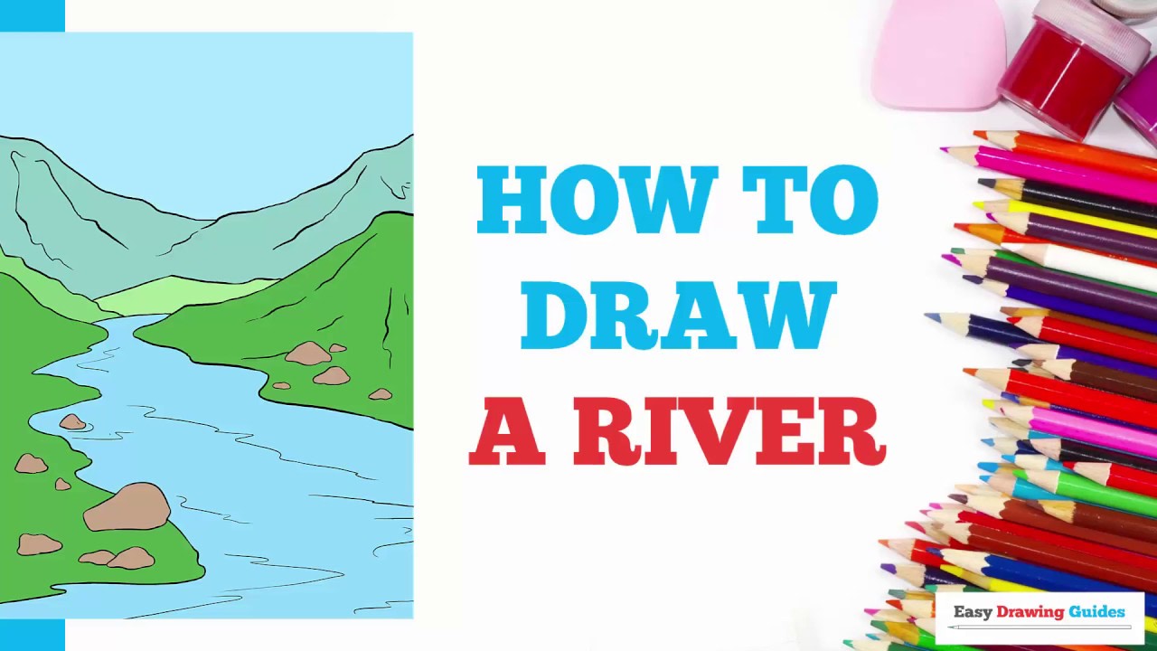 river drawing simple