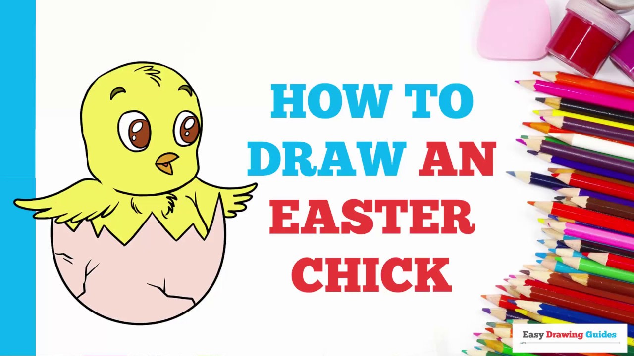 easy draw easter chick