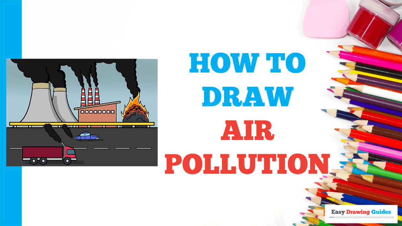 how to draw easy water pollution