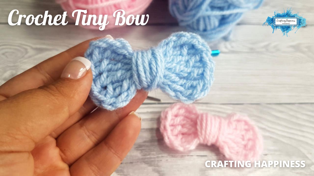 crochet mini bow tutorial