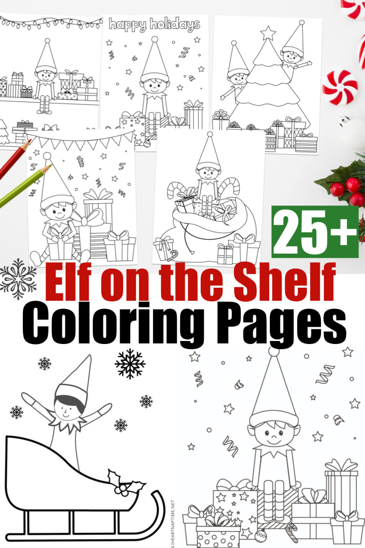 elf on the shelf elf pets coloring pages