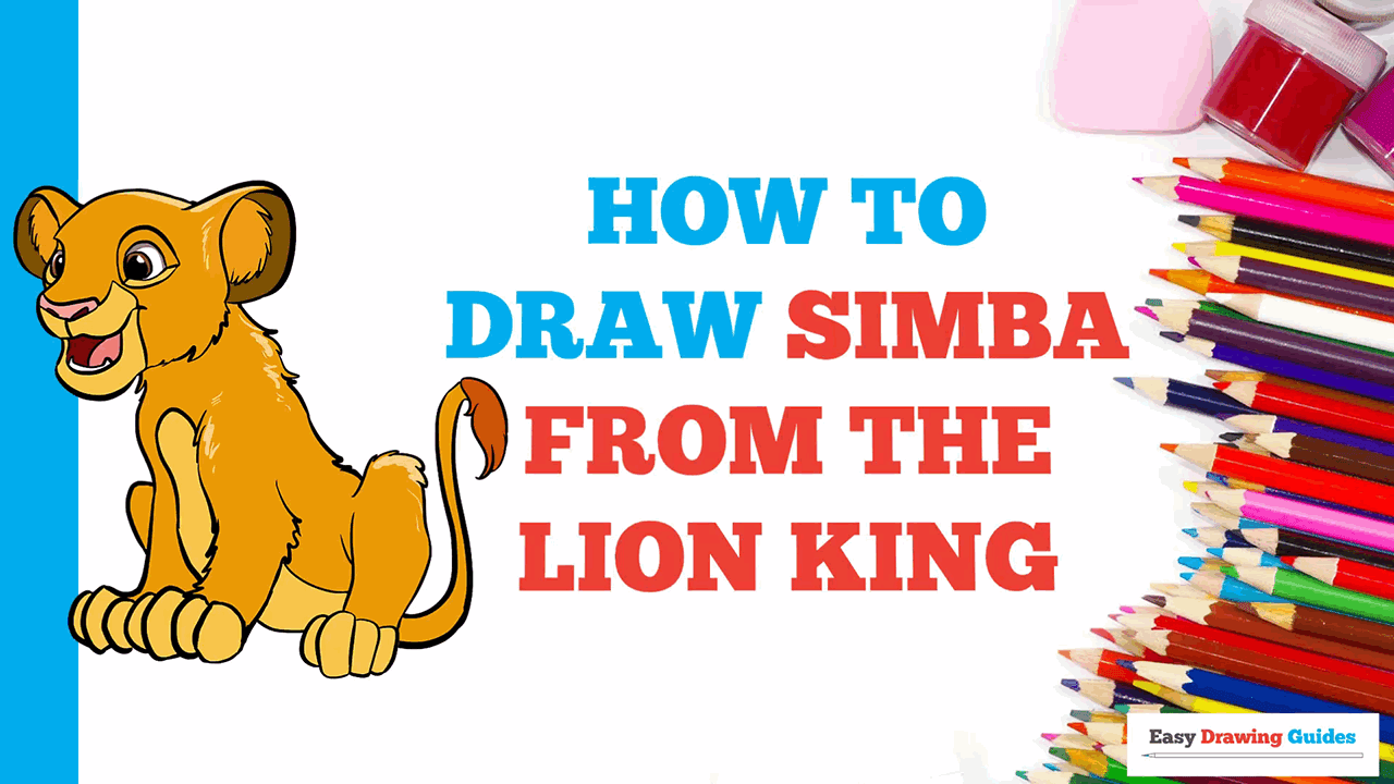 how to draw simba in lion king