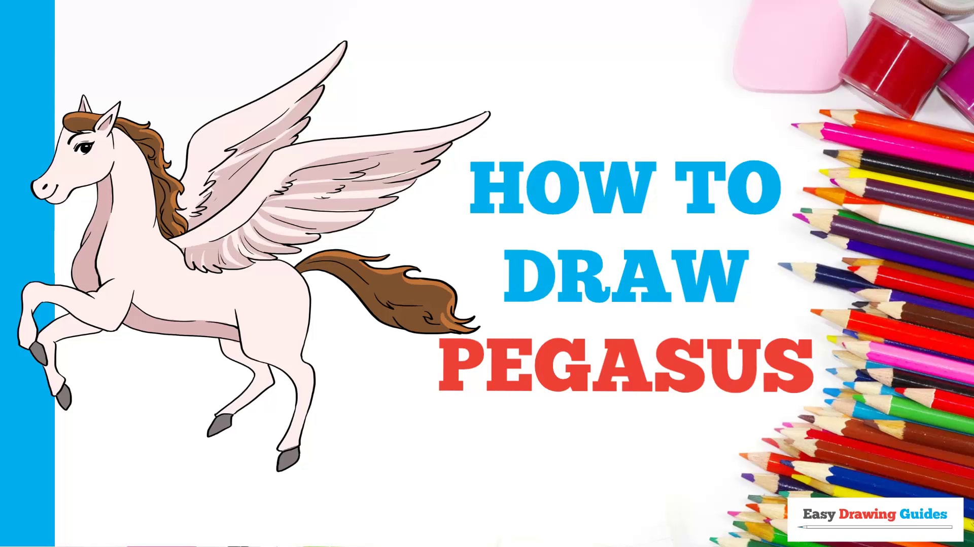 how to draw cartoon pegasus