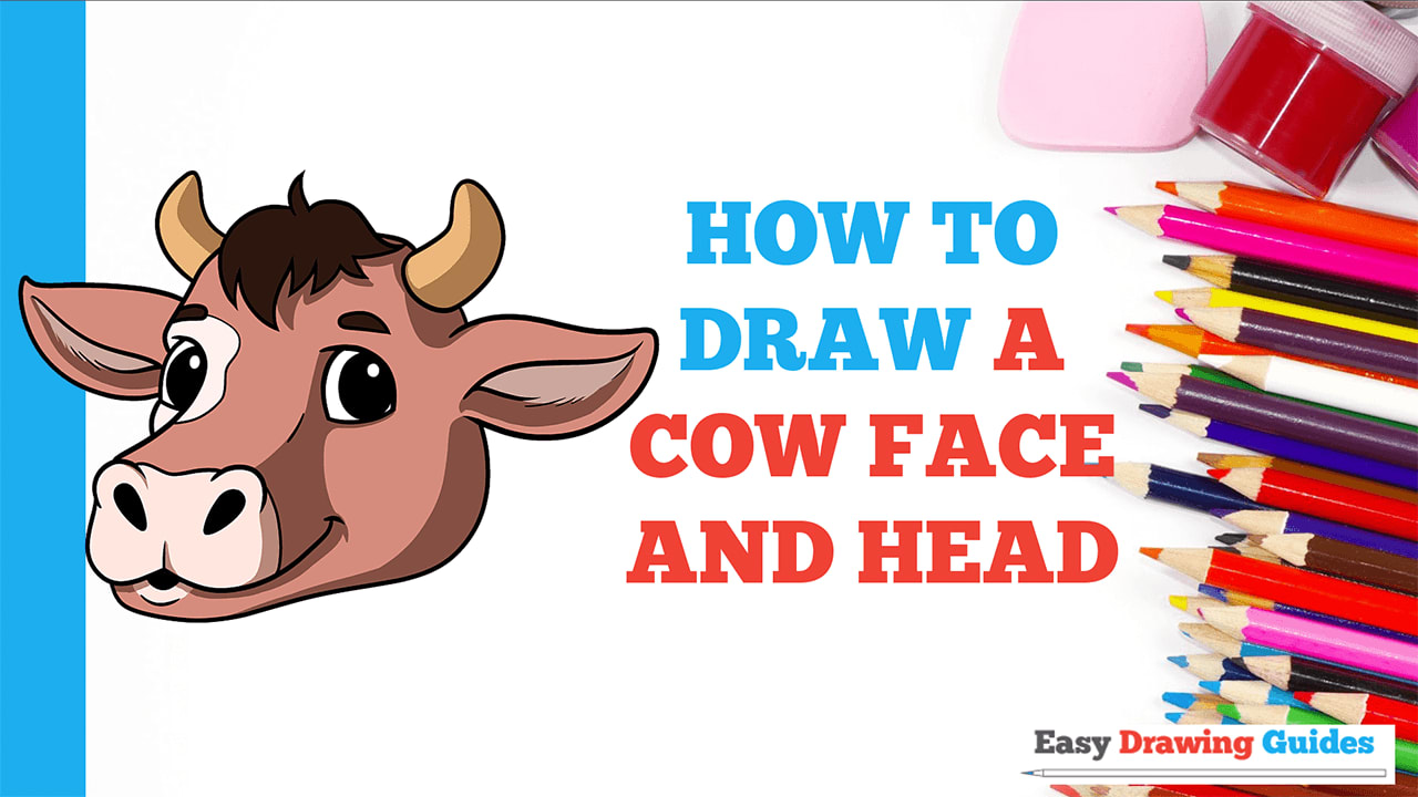how to draw face of cow