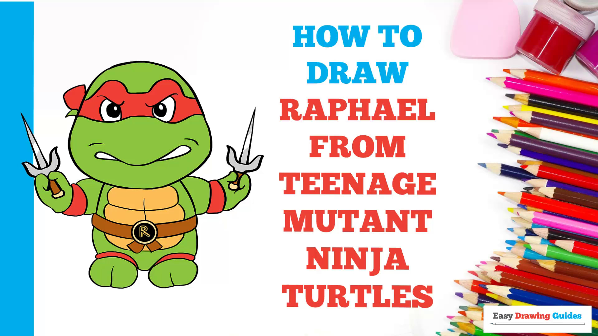 how to draw ninja turtle raphael step by step