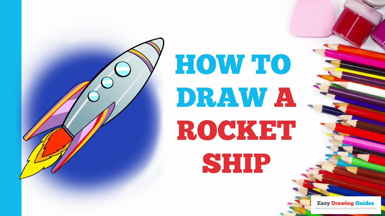 rocket ship drawing easy