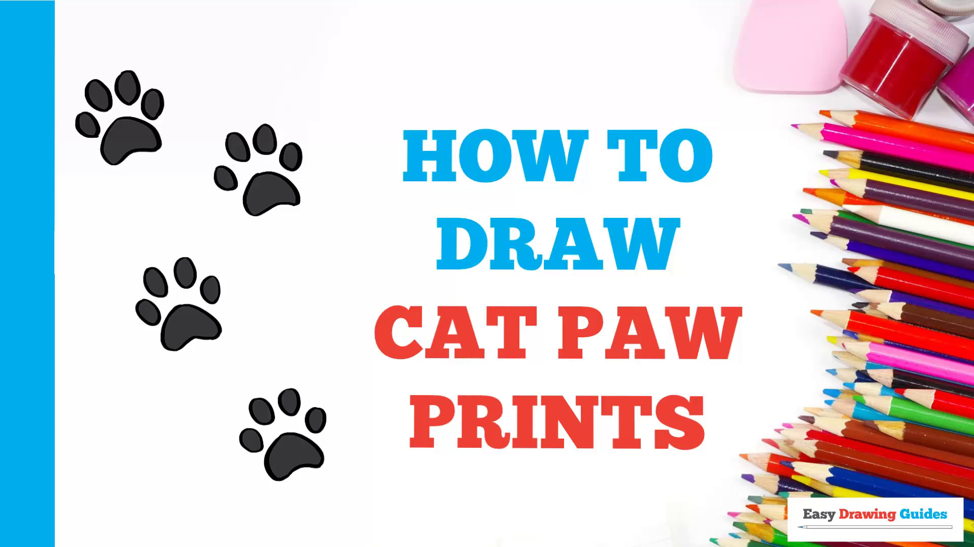 how to draw cat paws easy