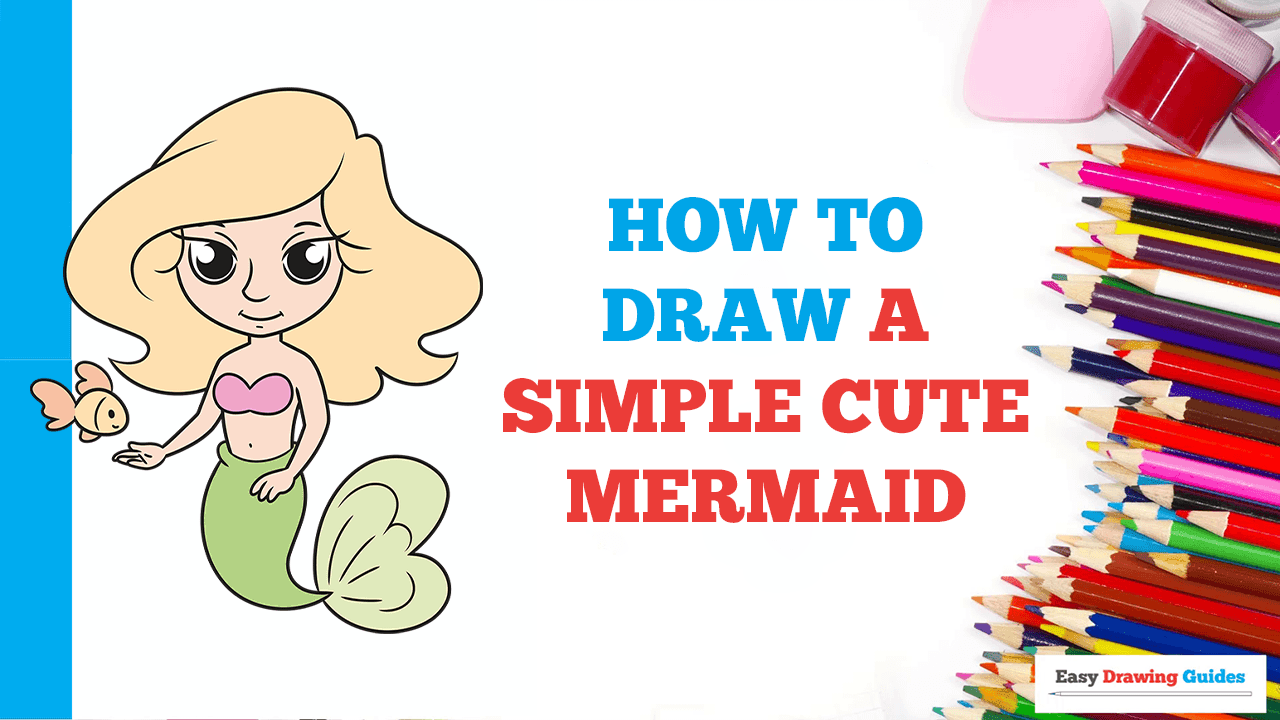 how to draw cartoon mermaid