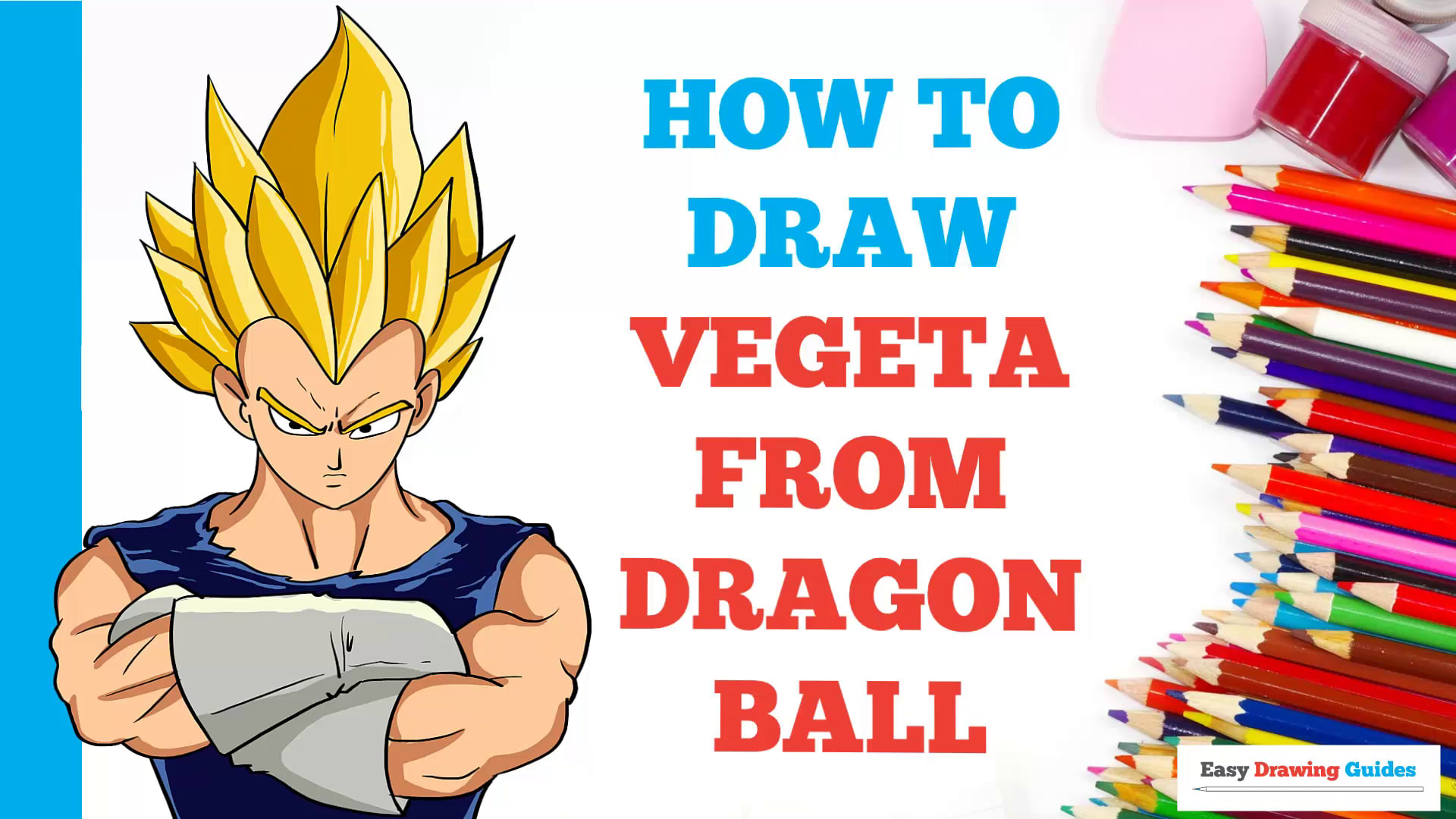 how to draw vegeta face