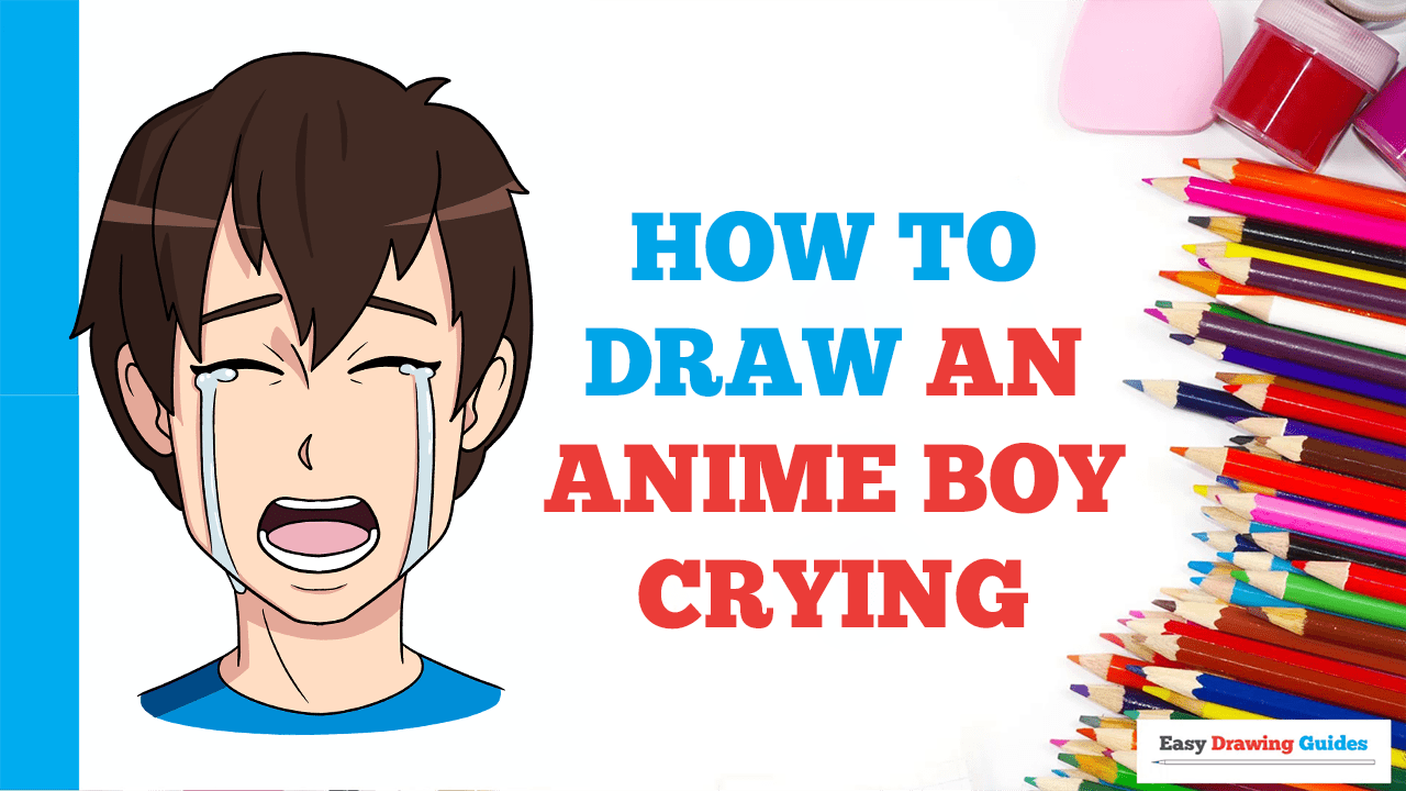 how to draw boy crying