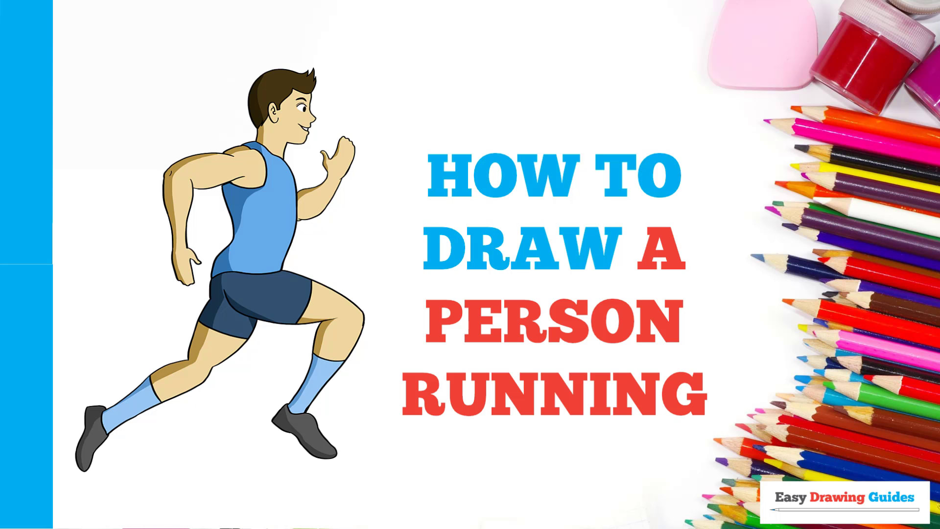 how to draw man jogging