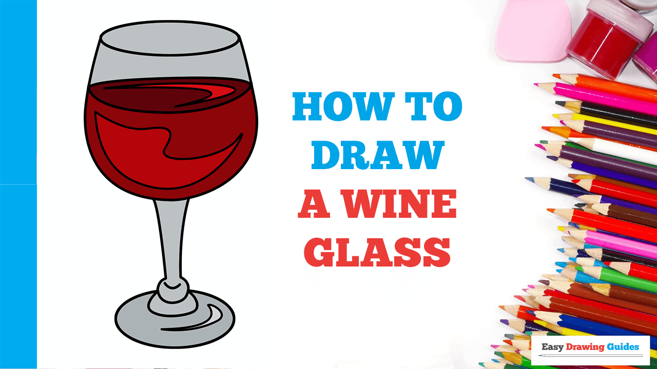 how to draw a wine glass easy