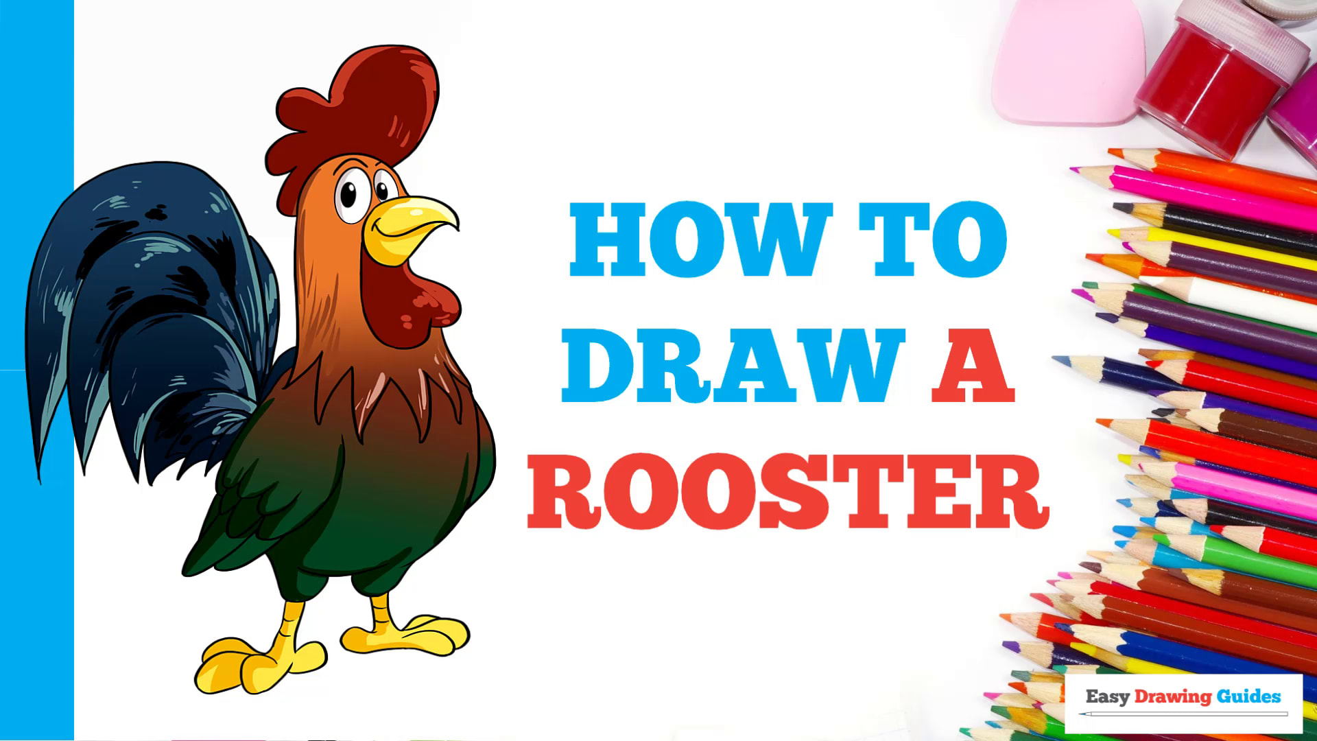 how to draw rooster feet