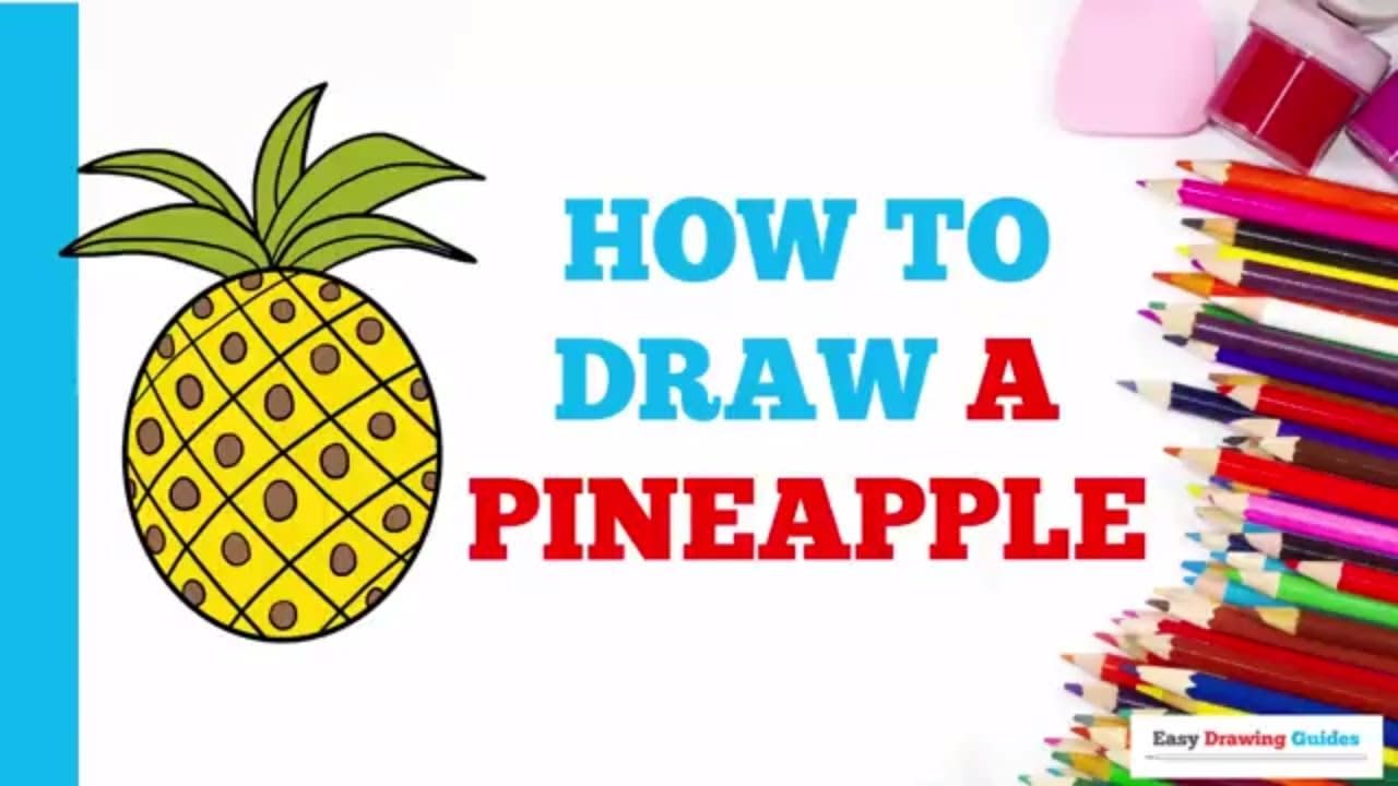how to draw pineapple leaves easy