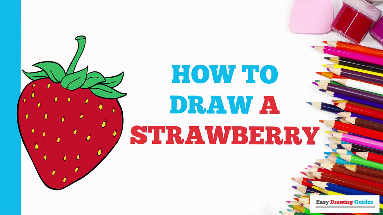 how to draw strawberry kiss step by step