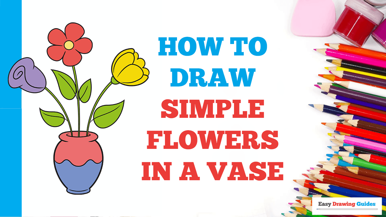 how to draw flowers in the vase