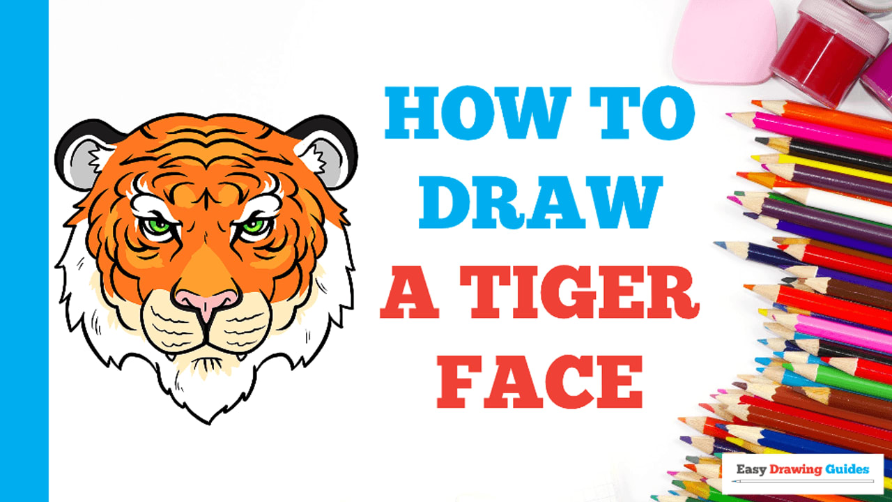 how to draw a tiger face easy
