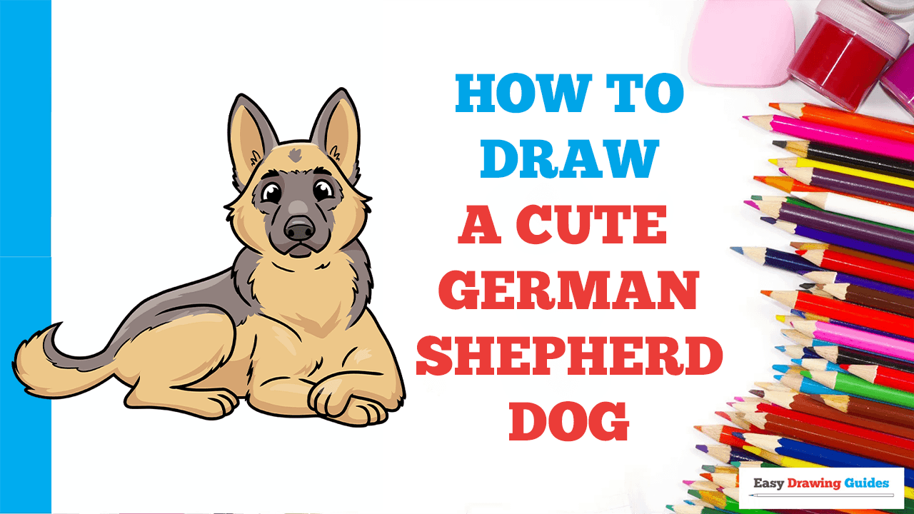 how to draw a dog german shepherd step by step
