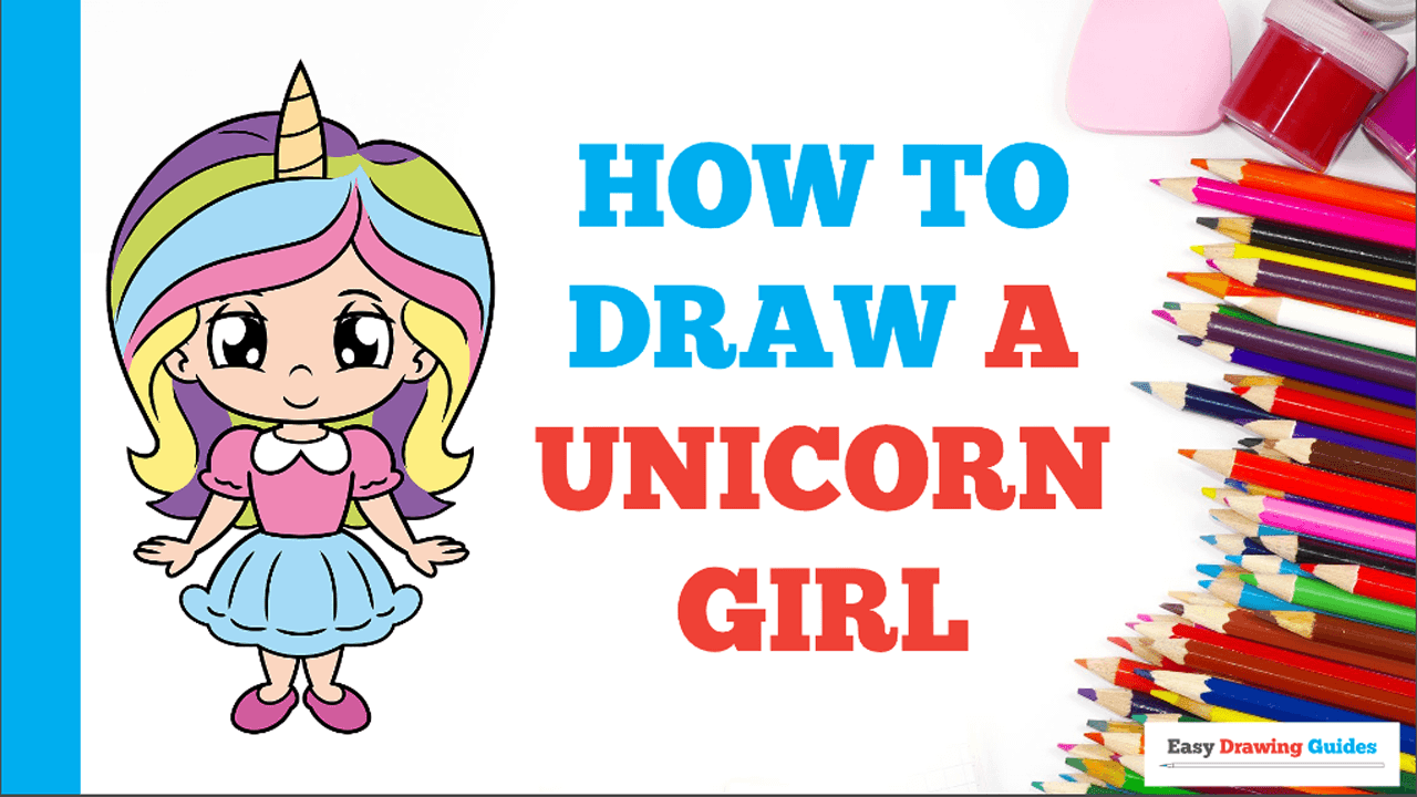how to draw unicorn girl easy