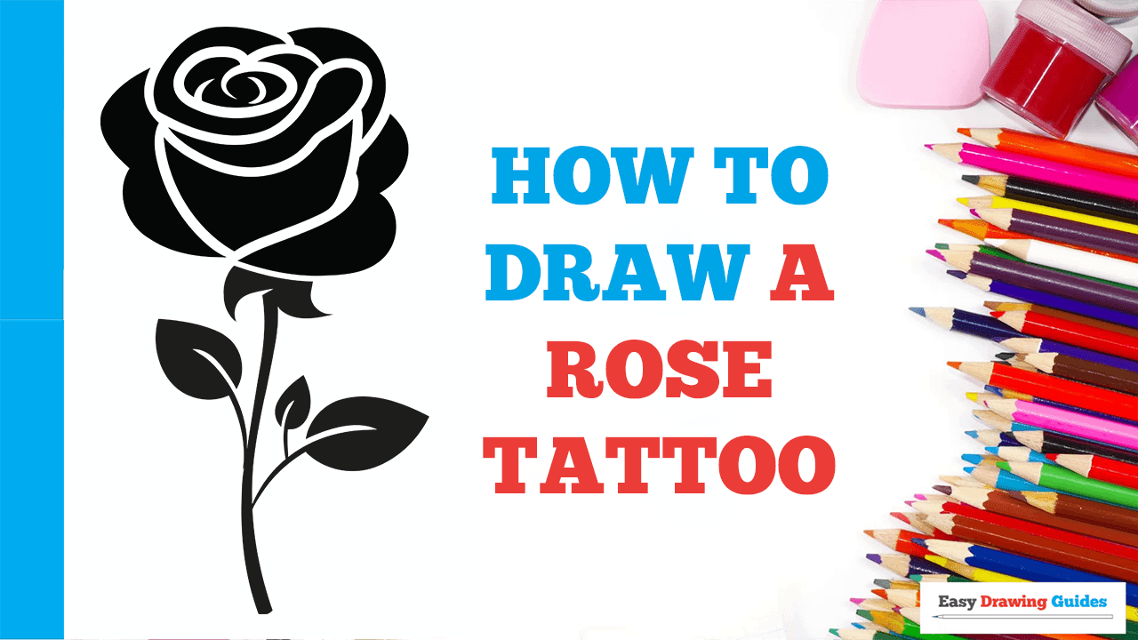 how to draw rose tattoo