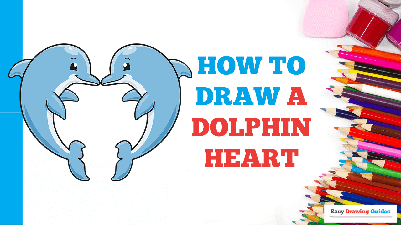 how to draw two dolphins making a heart
