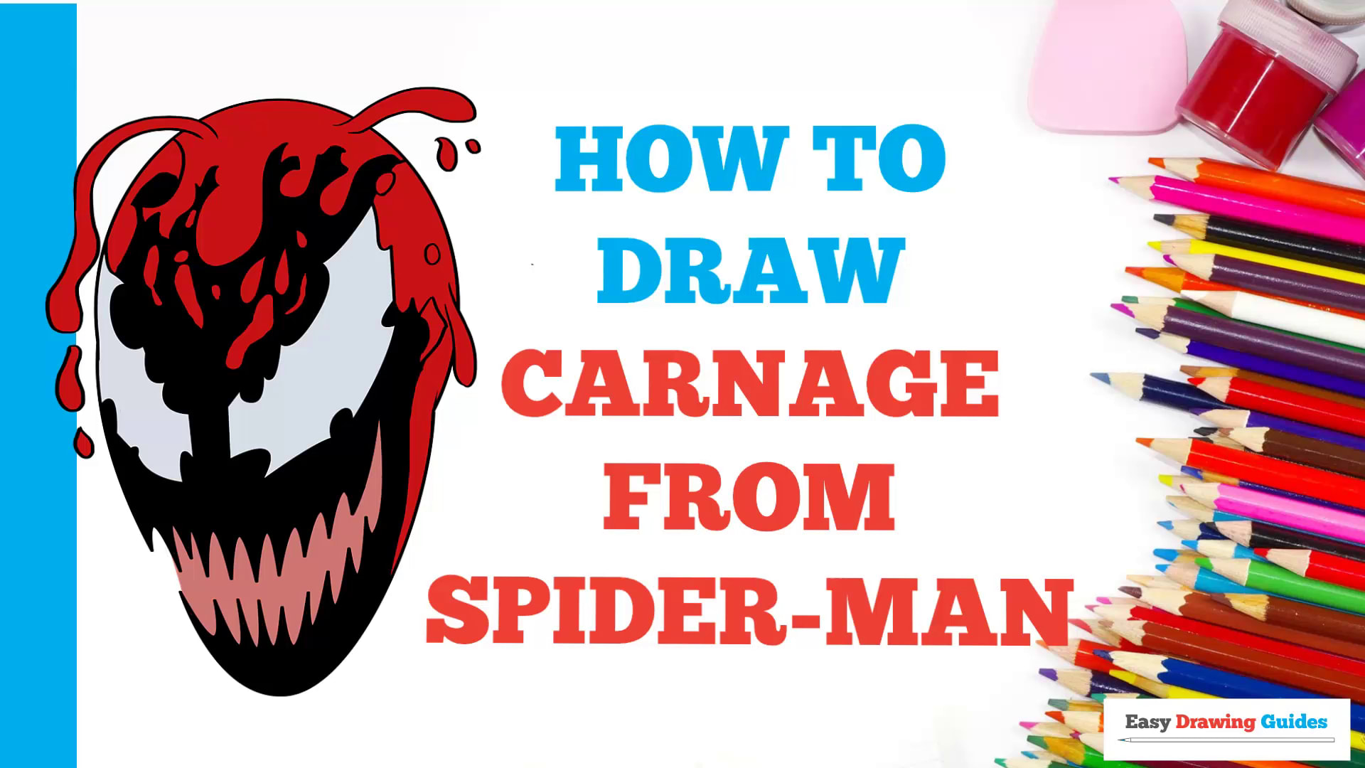 how to draw venom face easy