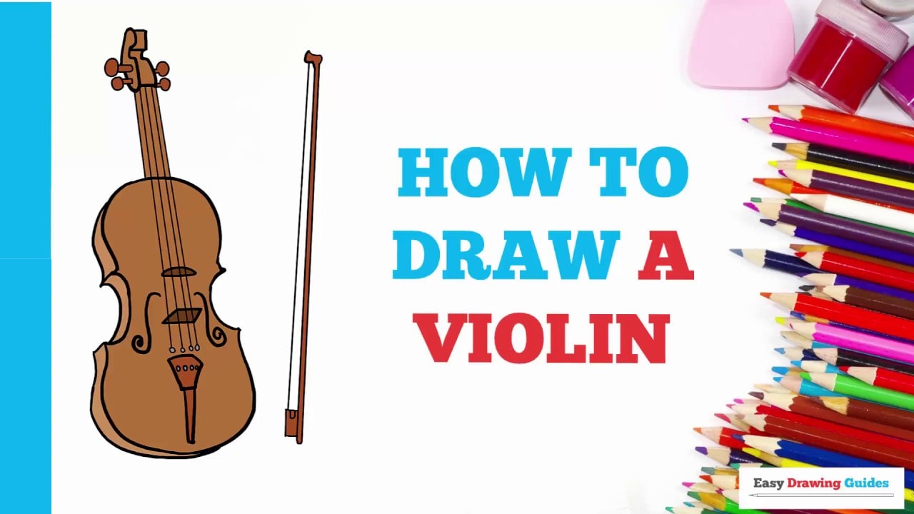 how to draw easy violin