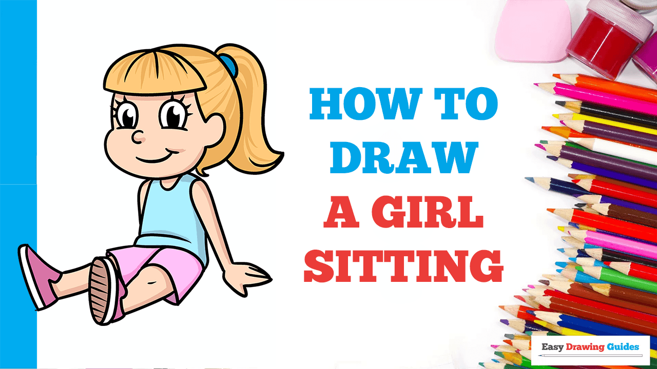 how to draw a girl sitting