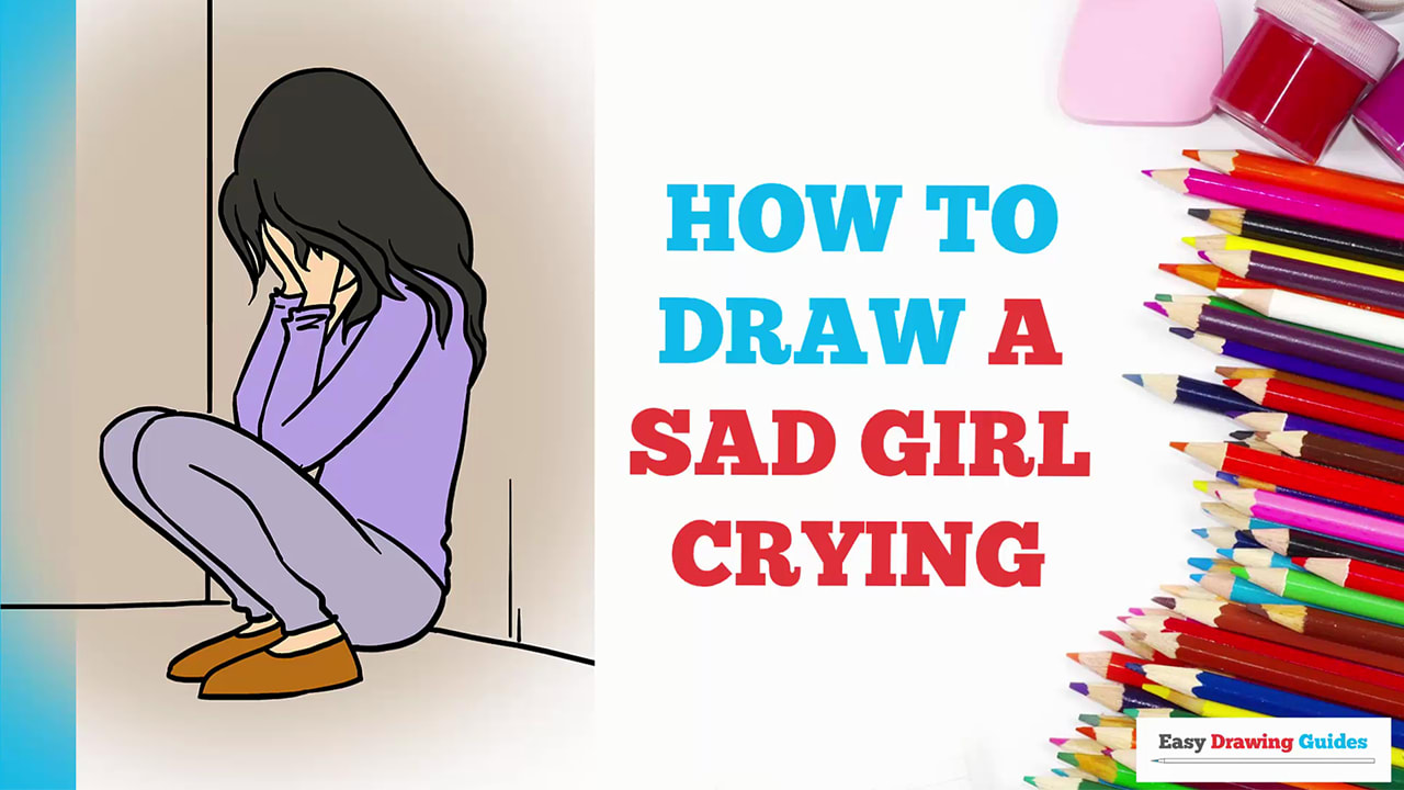 how to draw girl crying