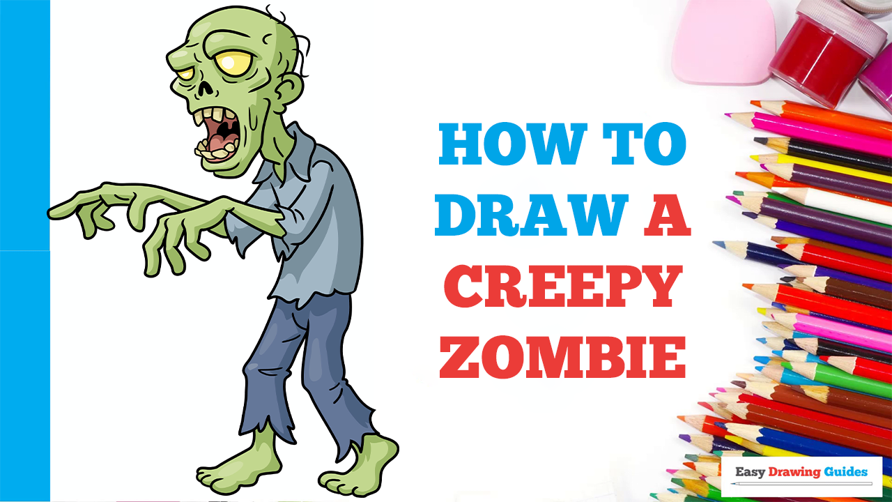 how to draw a cartoon zombie