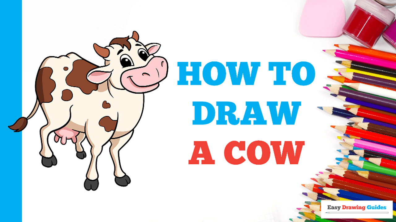 how to draw easy cow