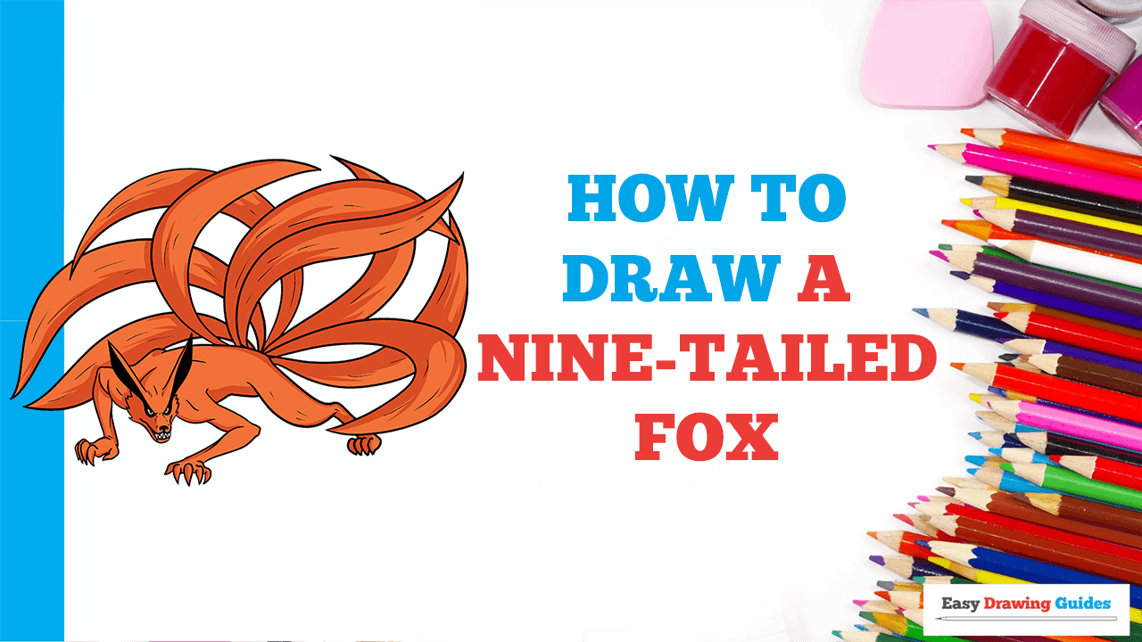how to draw nine tailed fox easy