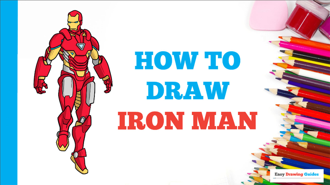 how to draw iron man in easy