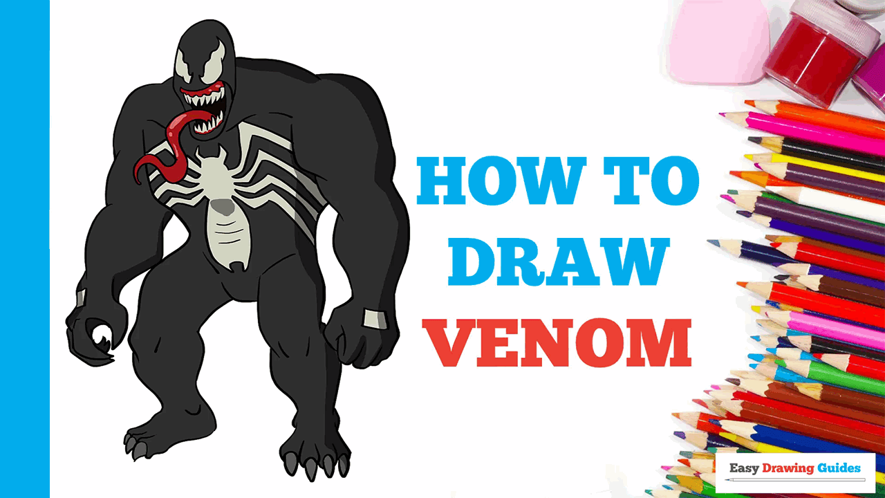 how to draw venom eyes