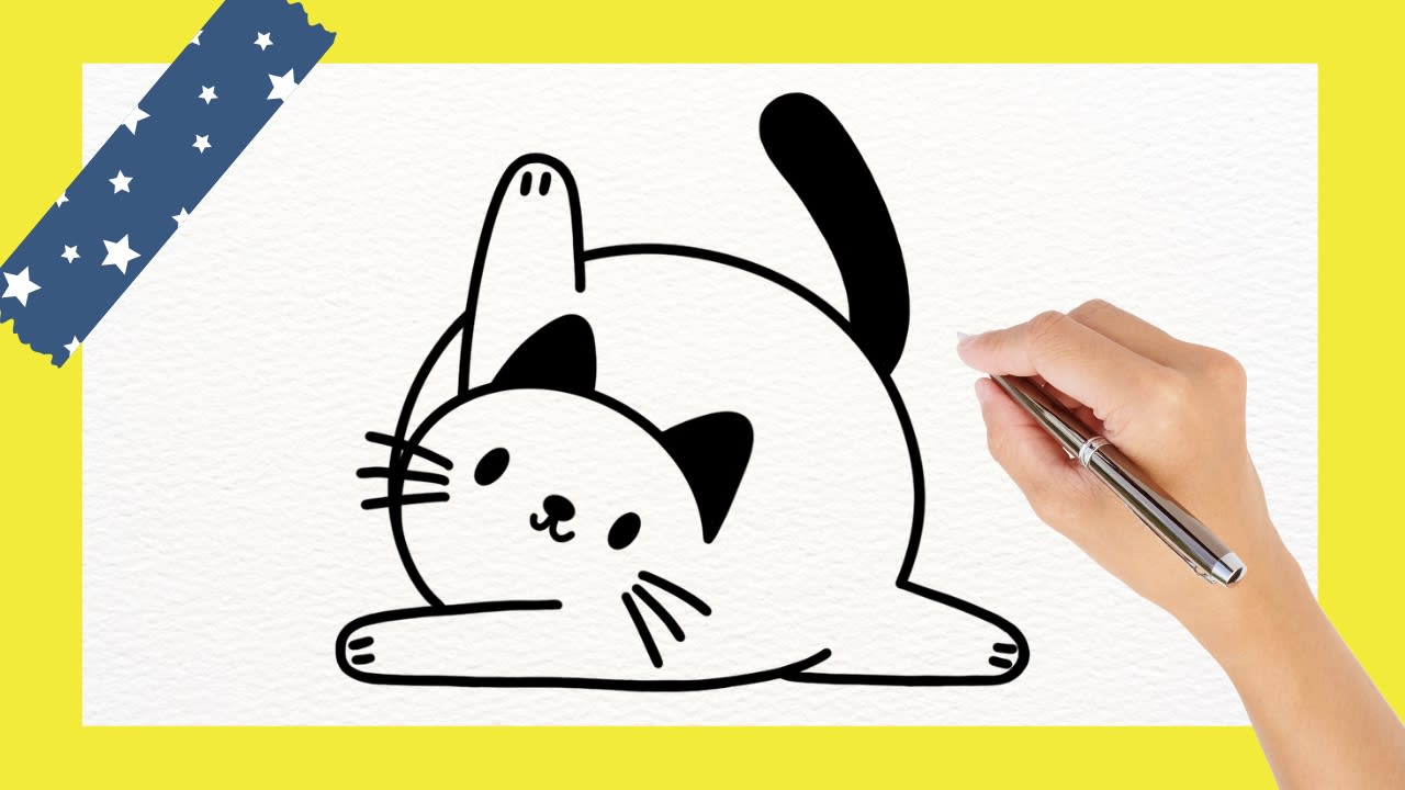 how to draw a cat that is easy
