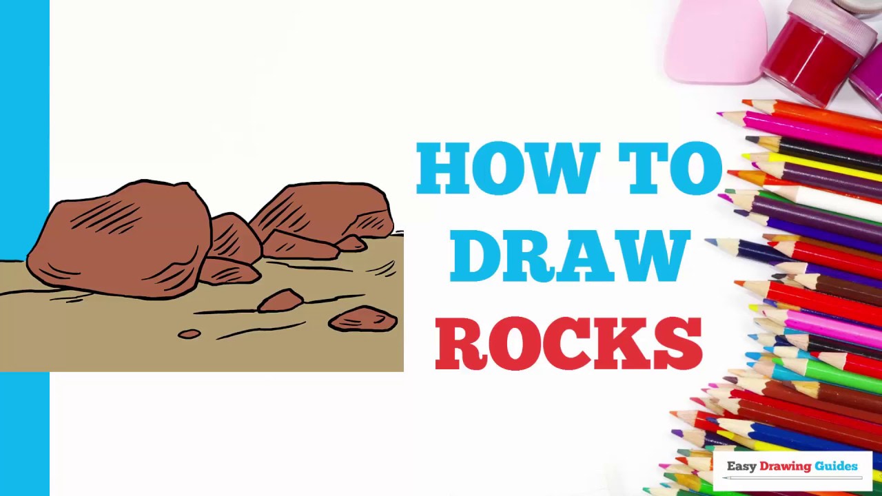 how to draw simple rocks