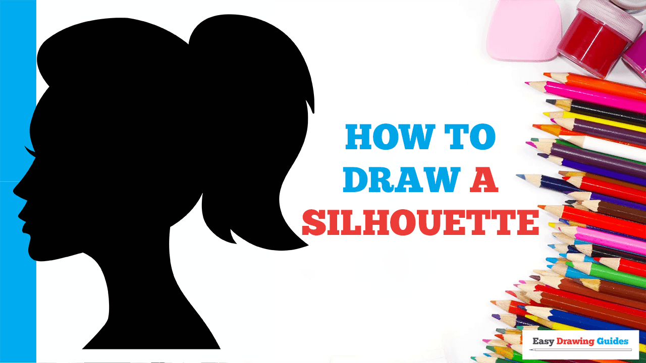 how to draw a silhouette of a girl step by step