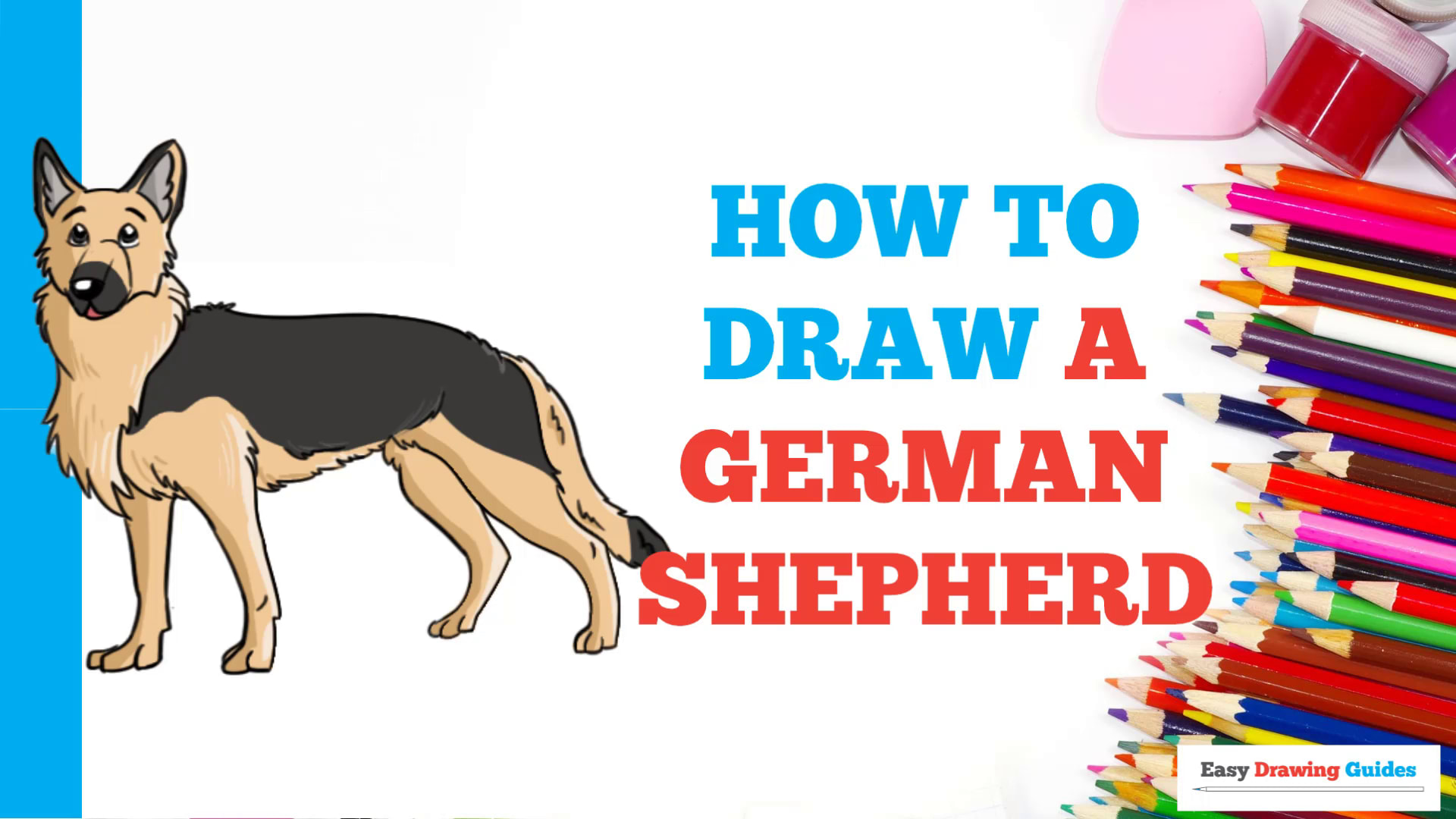 how to draw a dog german shepherd easy