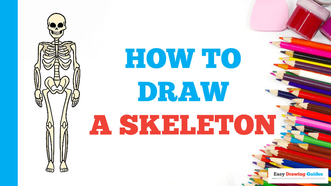 how to draw easy skeleton