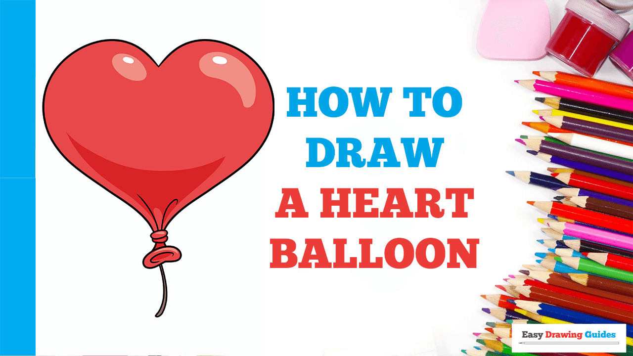how to draw heart balloons