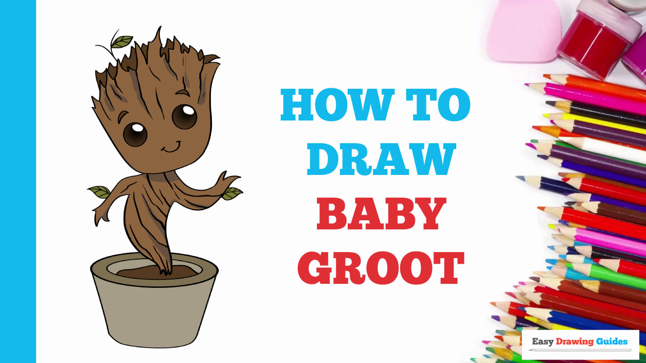 how to draw chibi baby groot