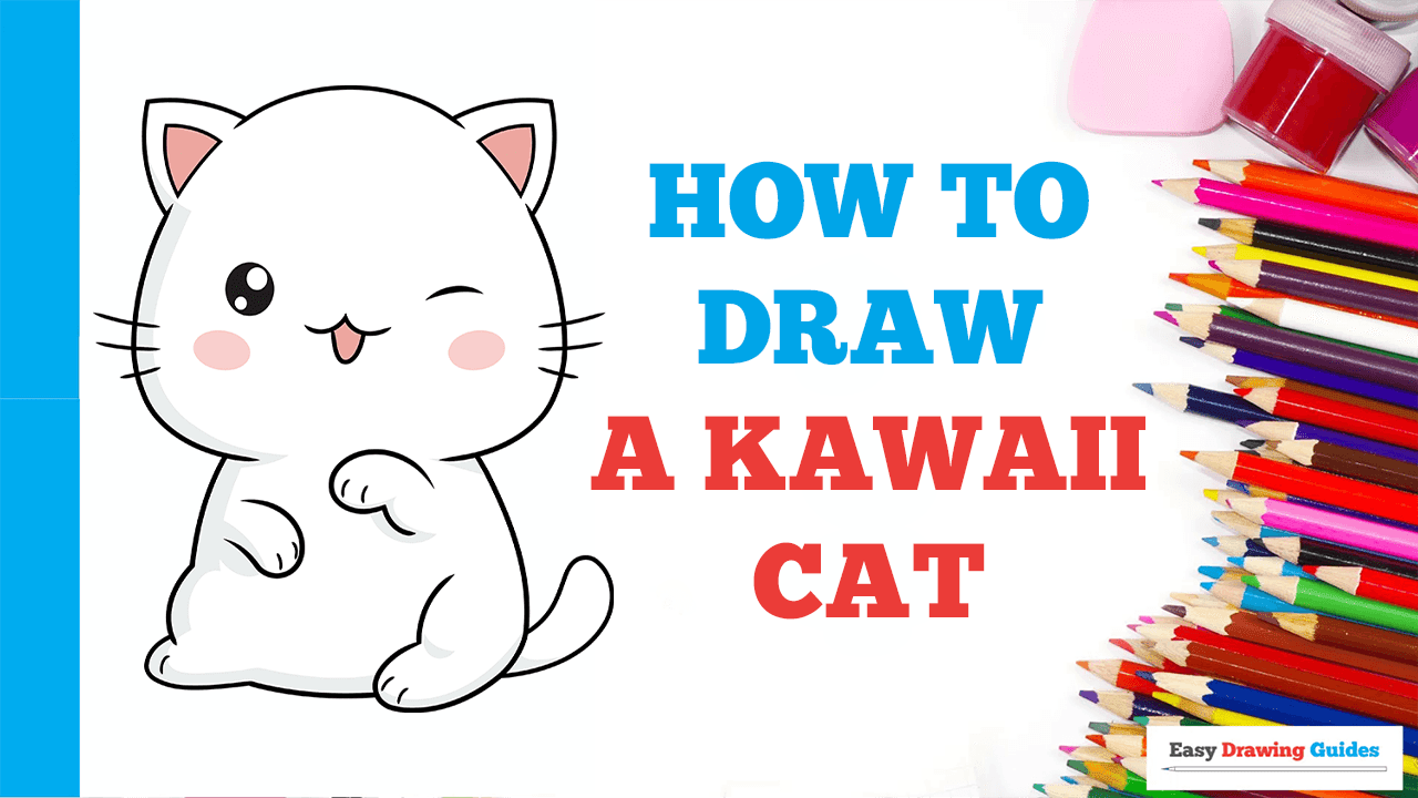 how to draw a kawaii cat easy
