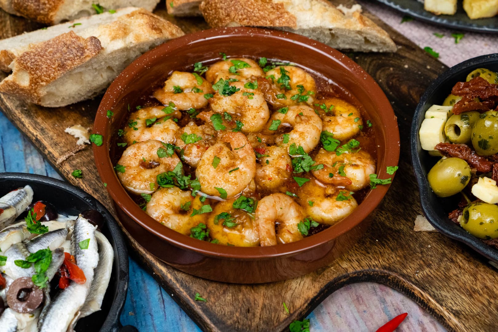how to cook king prawns in garlic and chilli