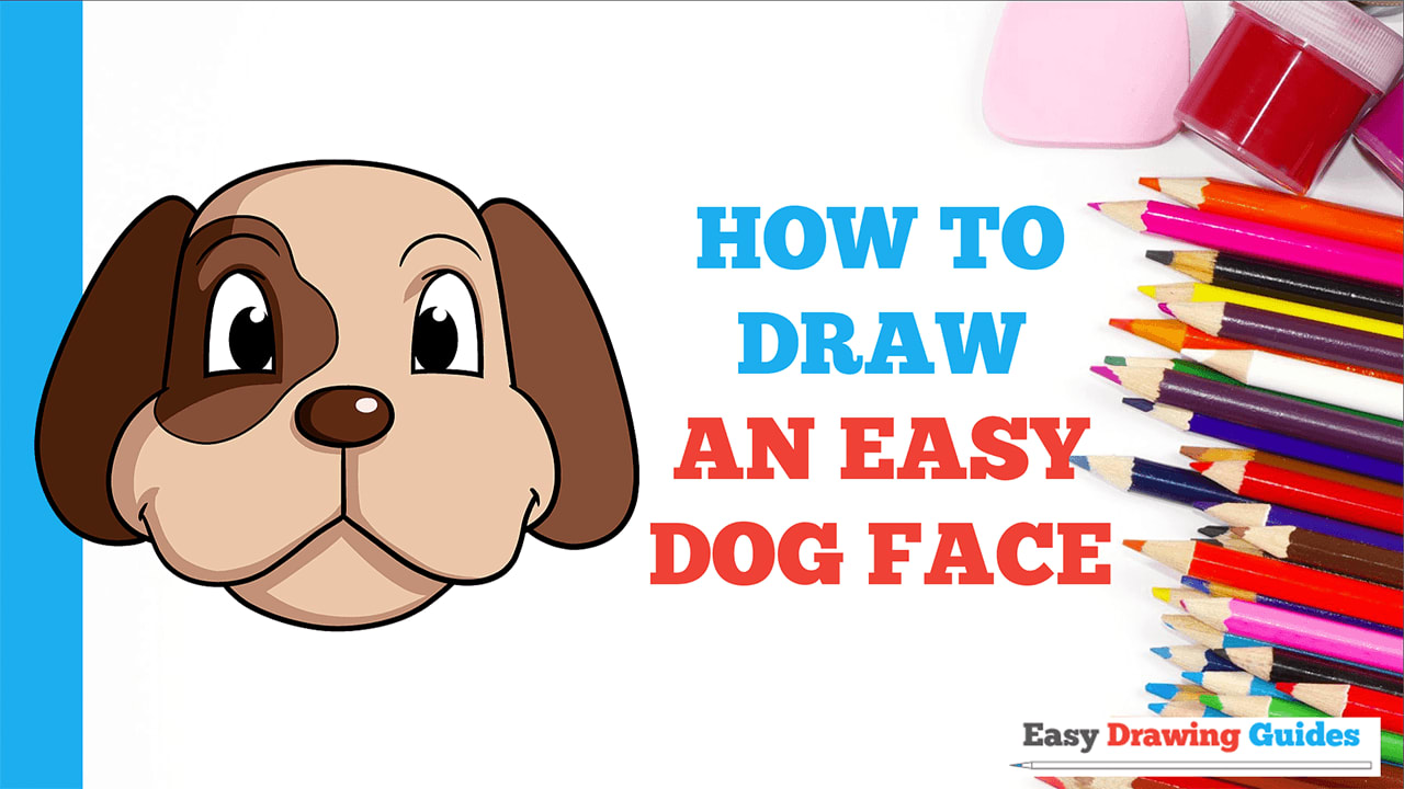 how to draw dog face easy