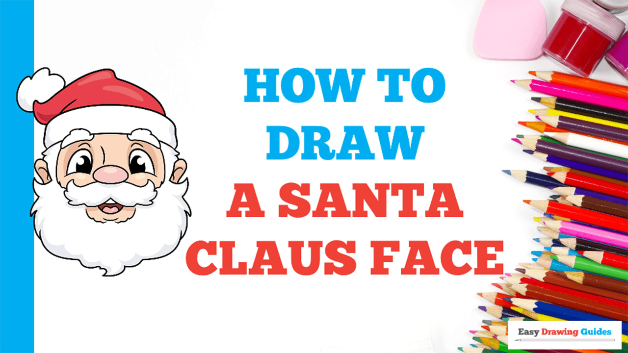 how to draw the face of santa claus
