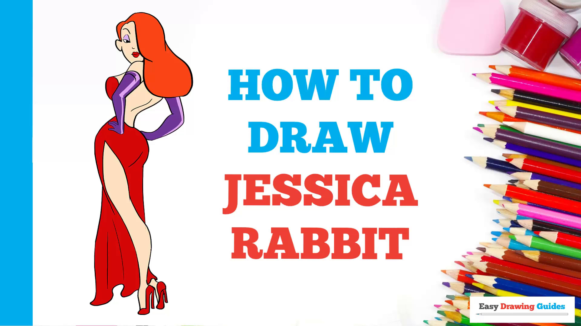 how to draw jessica rabbit face
