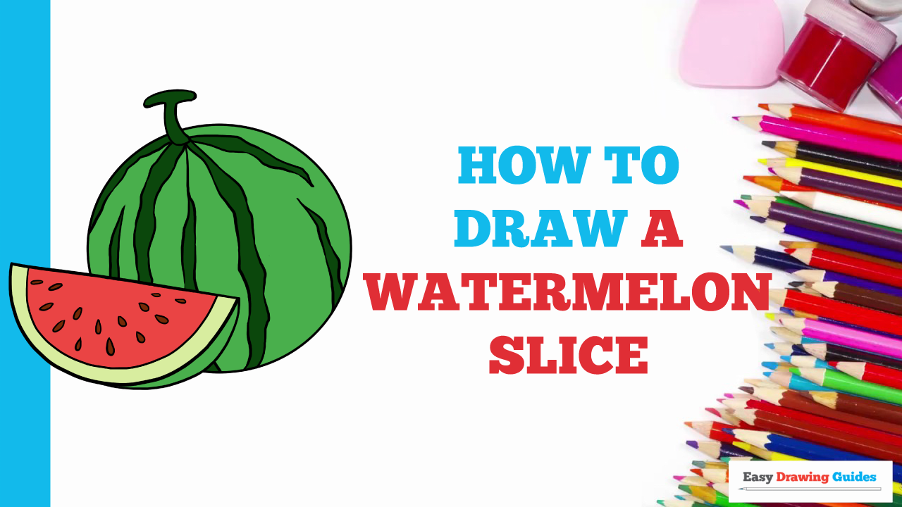 how to draw a watermelon step by step